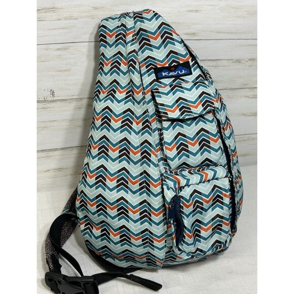 Kavu | Bags | Euc Kavu Roper Sling Backpack Blue Orange Brown Chevron ...
